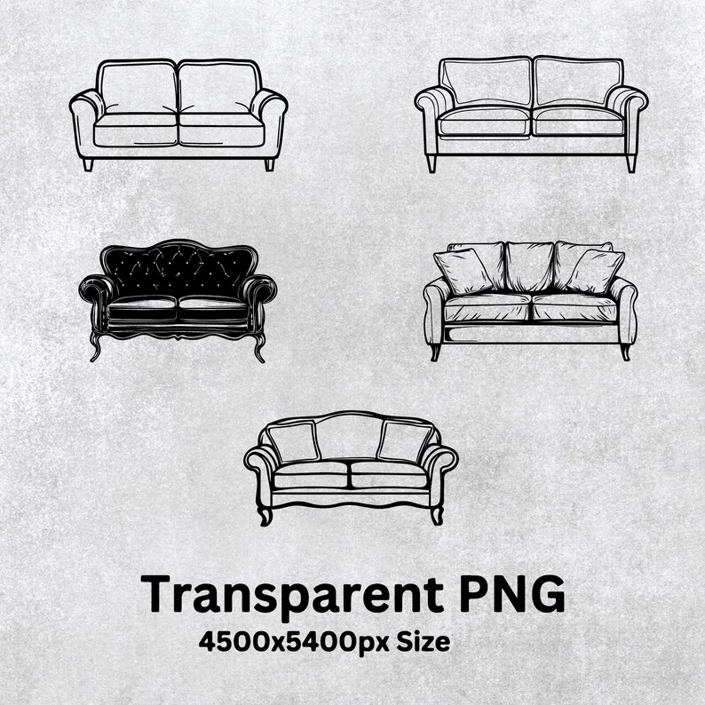 Sofa Svg Bundle, Sofa Vector Set, Sofa Clipart, Sofa Decal, Sofa Art ...