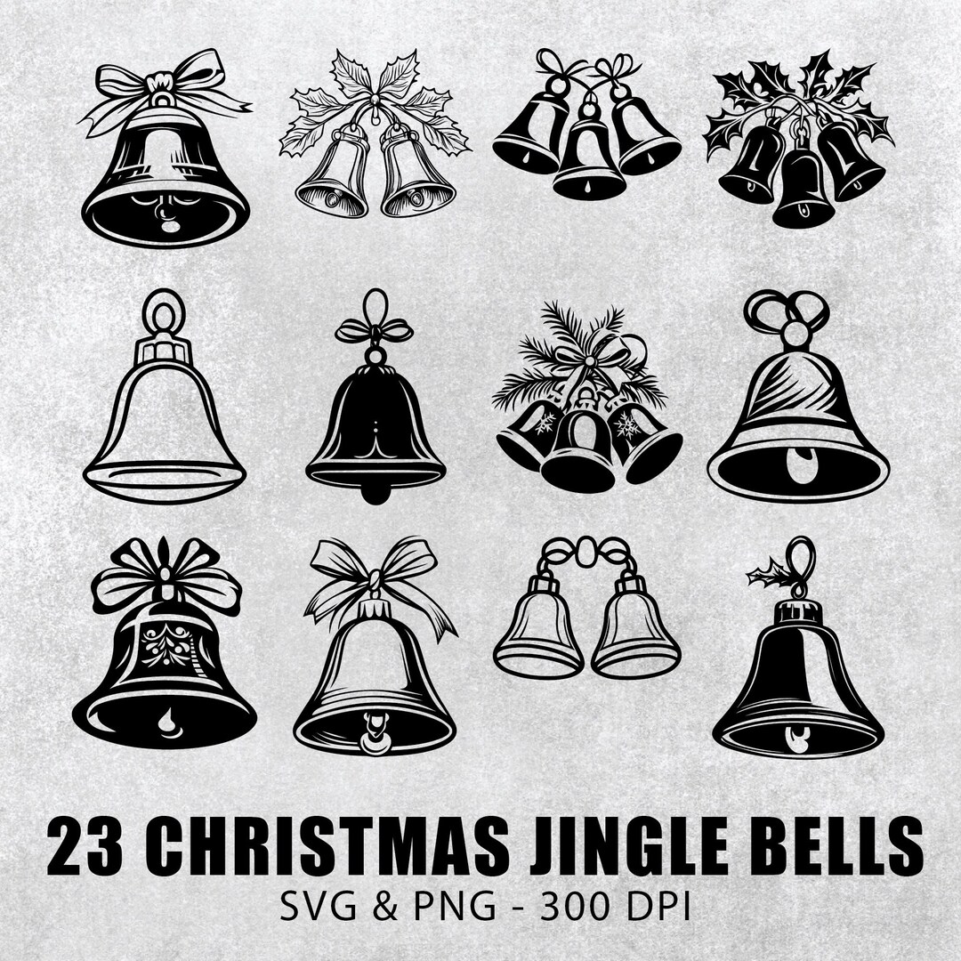 Christmas Jingle Bells SVG Bundle: Vector Clipart, Decal, Logo (PNG) - Etsy