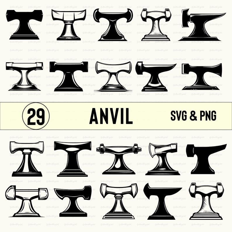 Anvil SVG PNG Clipart: Silhouette Vector Cut Files - Etsy