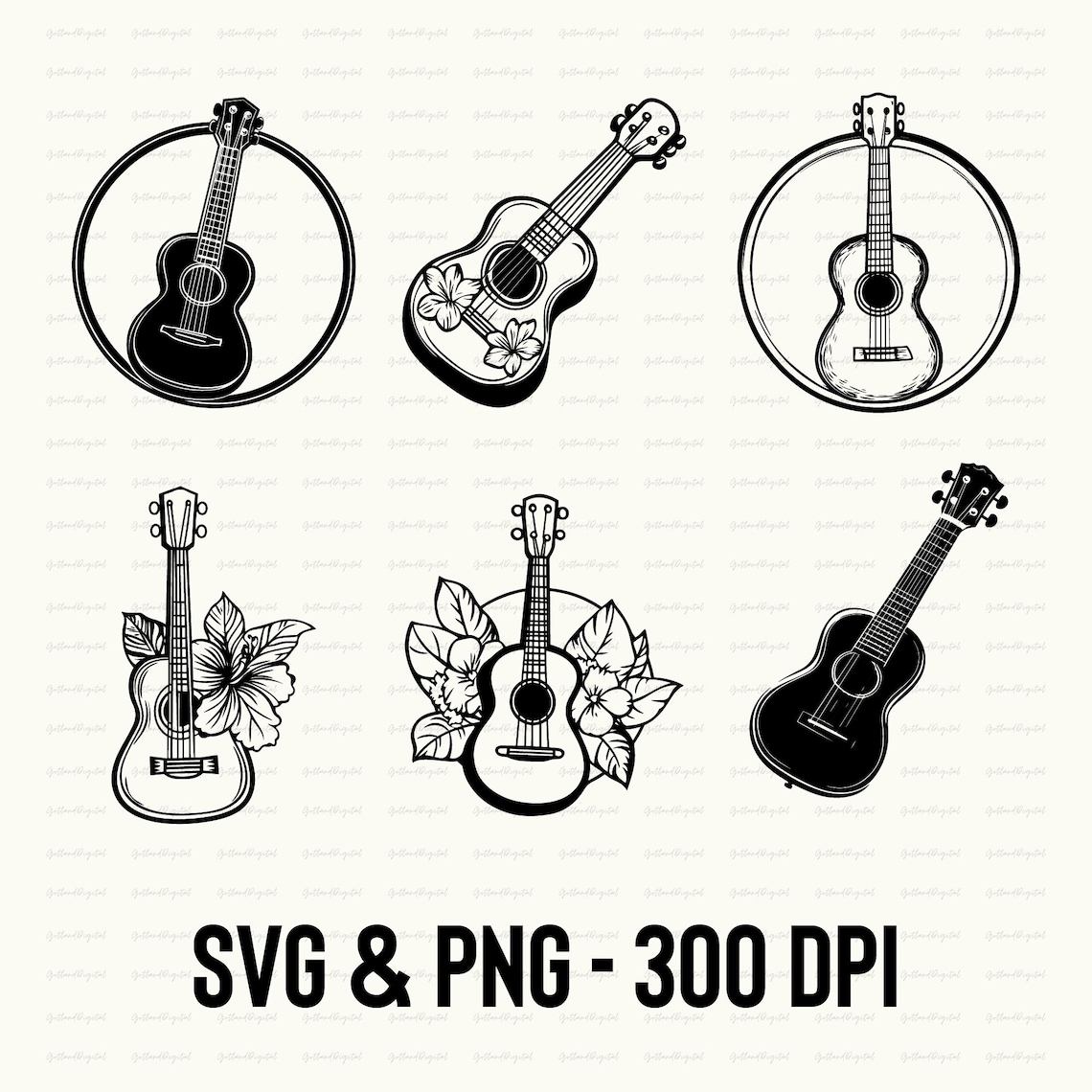 Ukulele Svg Png Bundle, Ukulele Clipart, Ukuleles Silhouette, Ukulele ...
