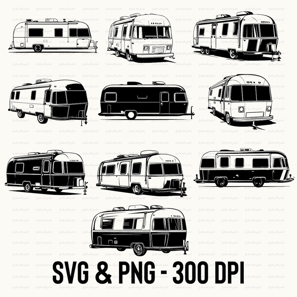 Airstream Svg Bundle, Airstream Silhouette, Airstream Clipart ...