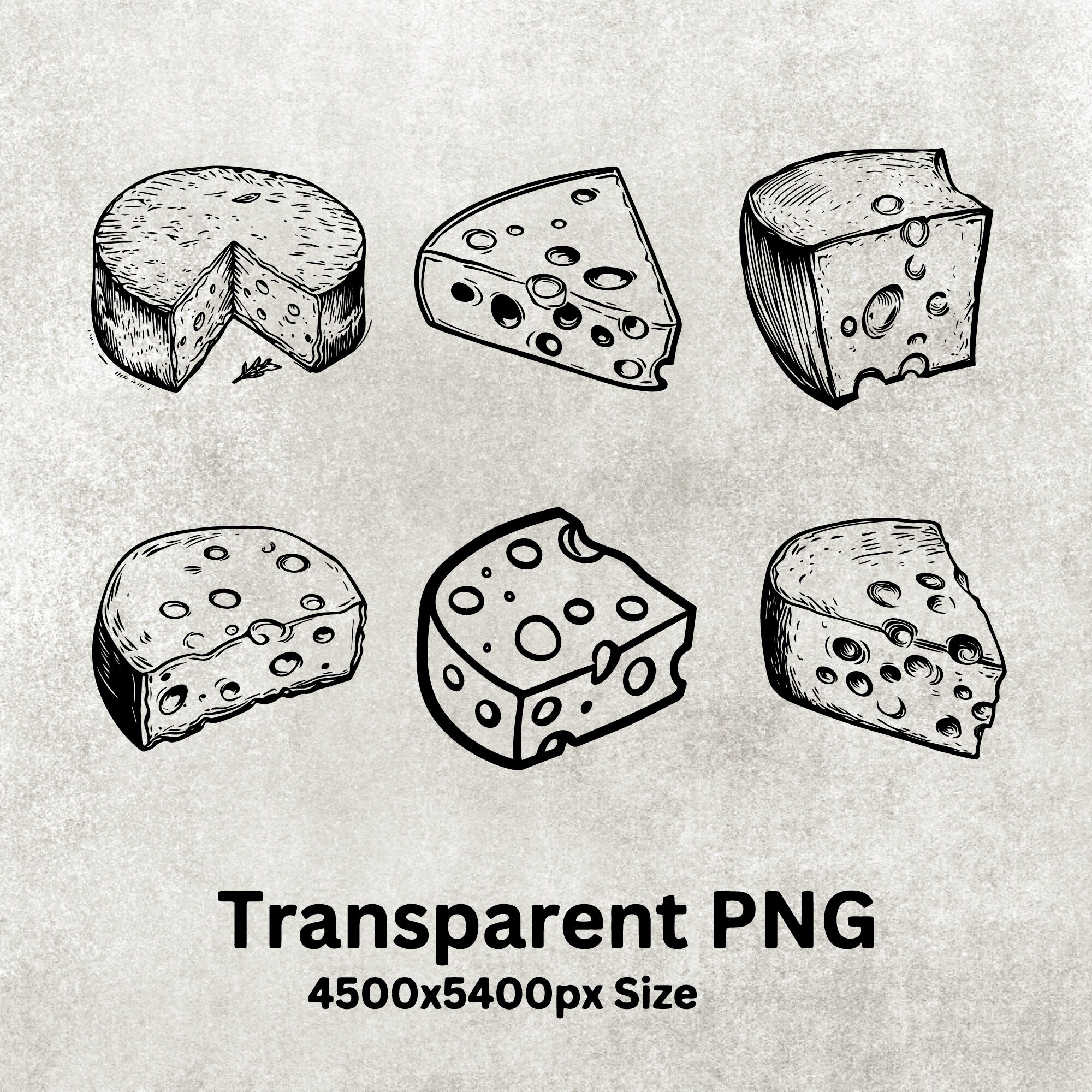 Cheese SVG Bundle: Clipart Vector, Decal Art (PNG, 300 DPI) - Etsy