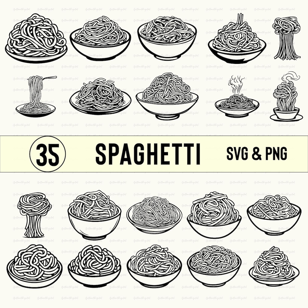 Spaghetti Svg Png Bundle, Spaghetti Clipart, Spaghetti Silhouette ...