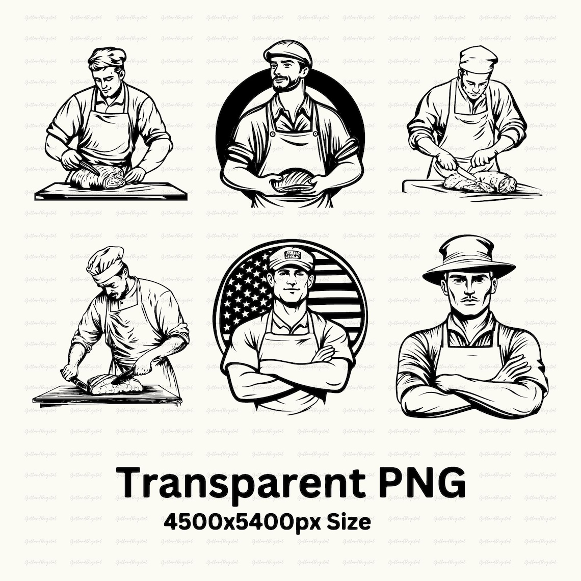 Butcher Svg Png, Butcher Clipart, Butcher Silhouette, Butcher Vector ...