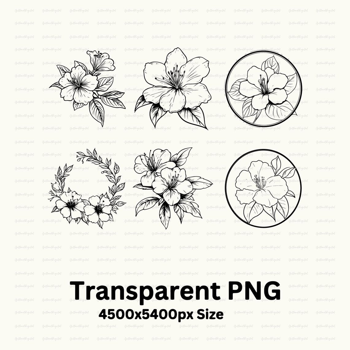 Azalea Flower SVG PNG Bundle: Floral Clipart, Silhouette, Vector ...