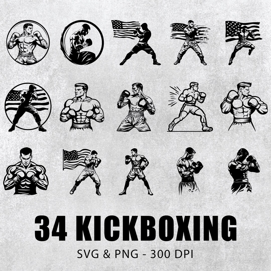 Kickboxing Svg Png Bundle, Kickboxing Silhouette, Kickboxing Clipart ...