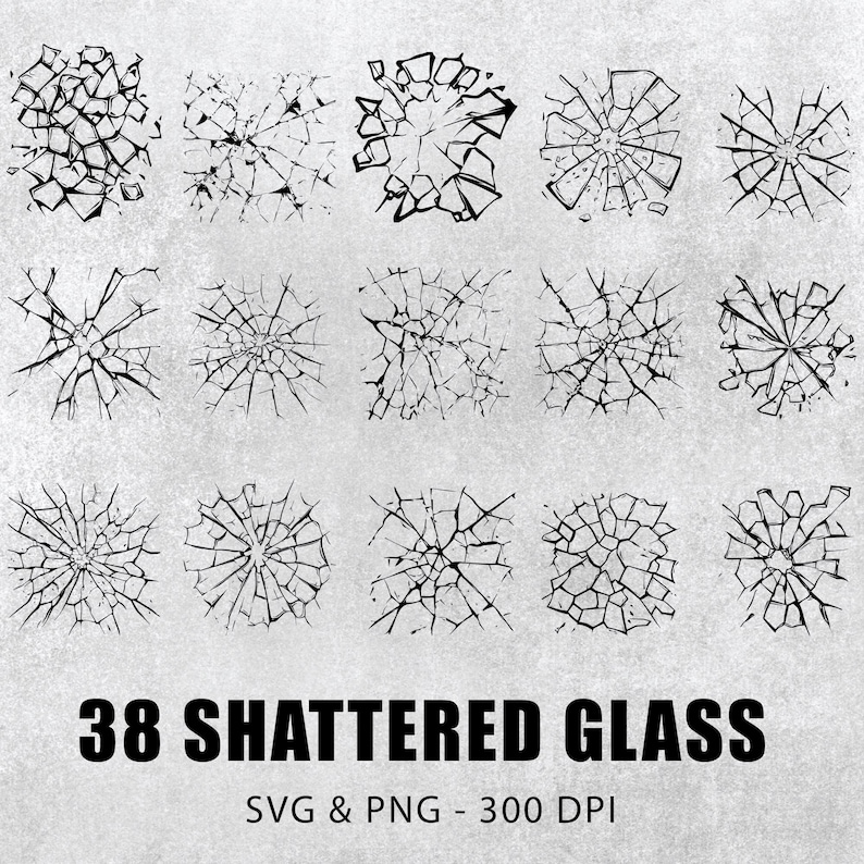 Shattered Glass SVG Bundle: Cricut Logo Icon, Decal (PNG) - Etsy