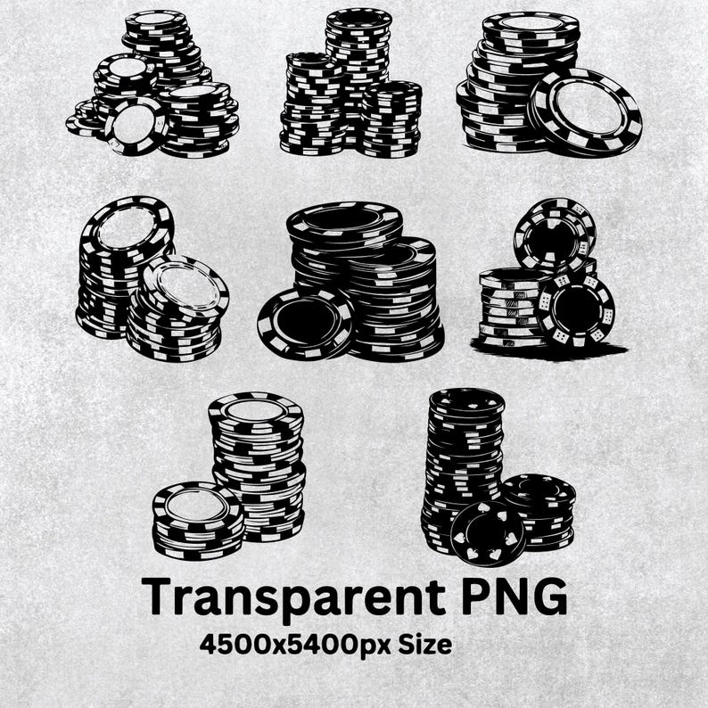 Poker Chips Clipart: SVG, PNG, Cricut Cut File - Etsy