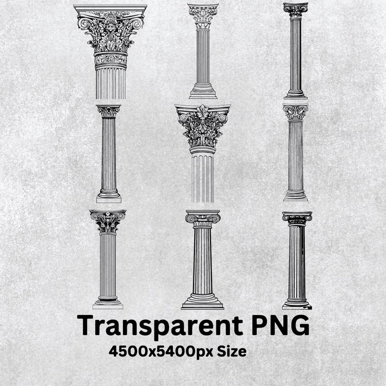 Ancient Column Svg Bundle, Ancient Column Silhouette, Ancient Column ...