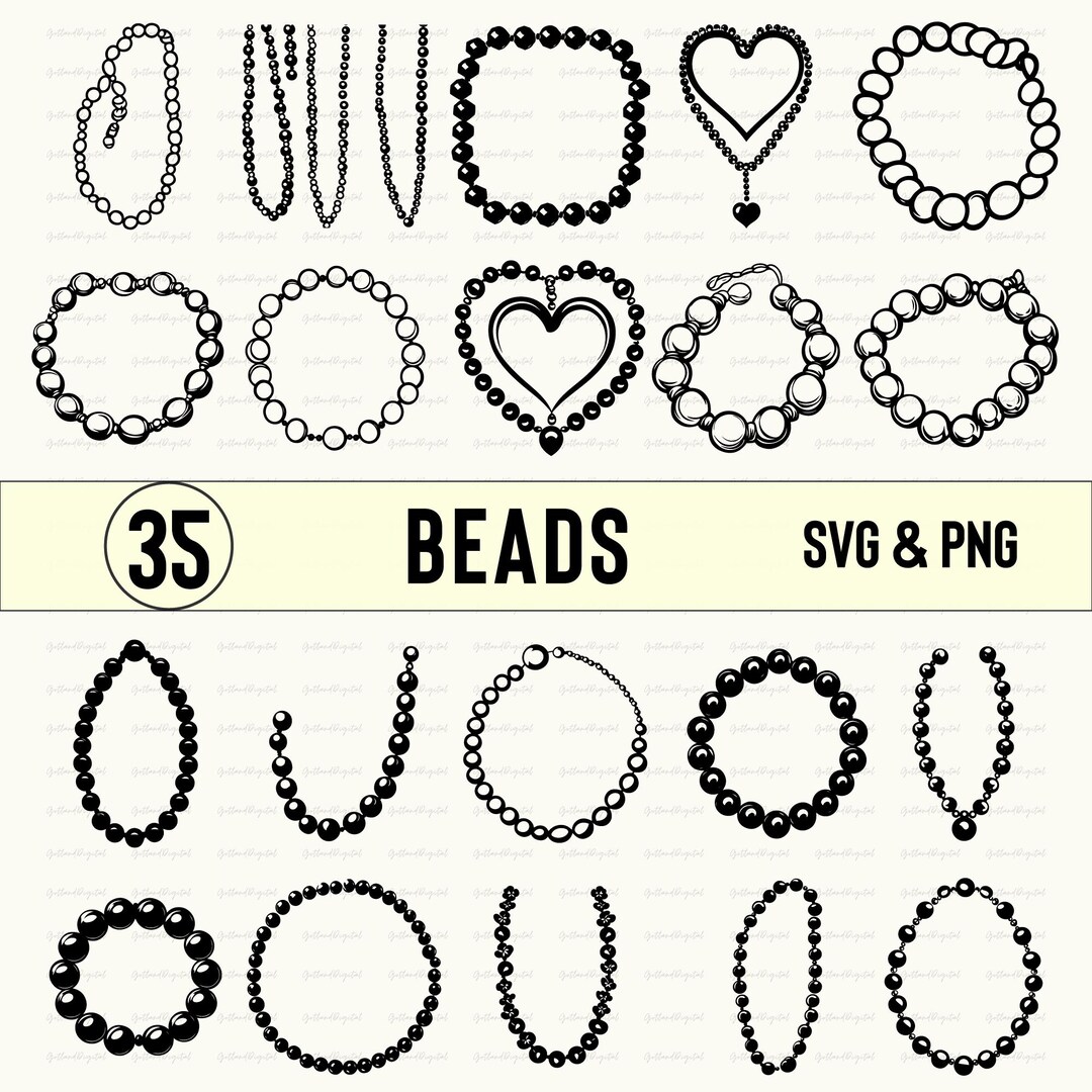 Beads SVG Bundle: Jewelry Design Clipart (PNG, Vector) - Etsy