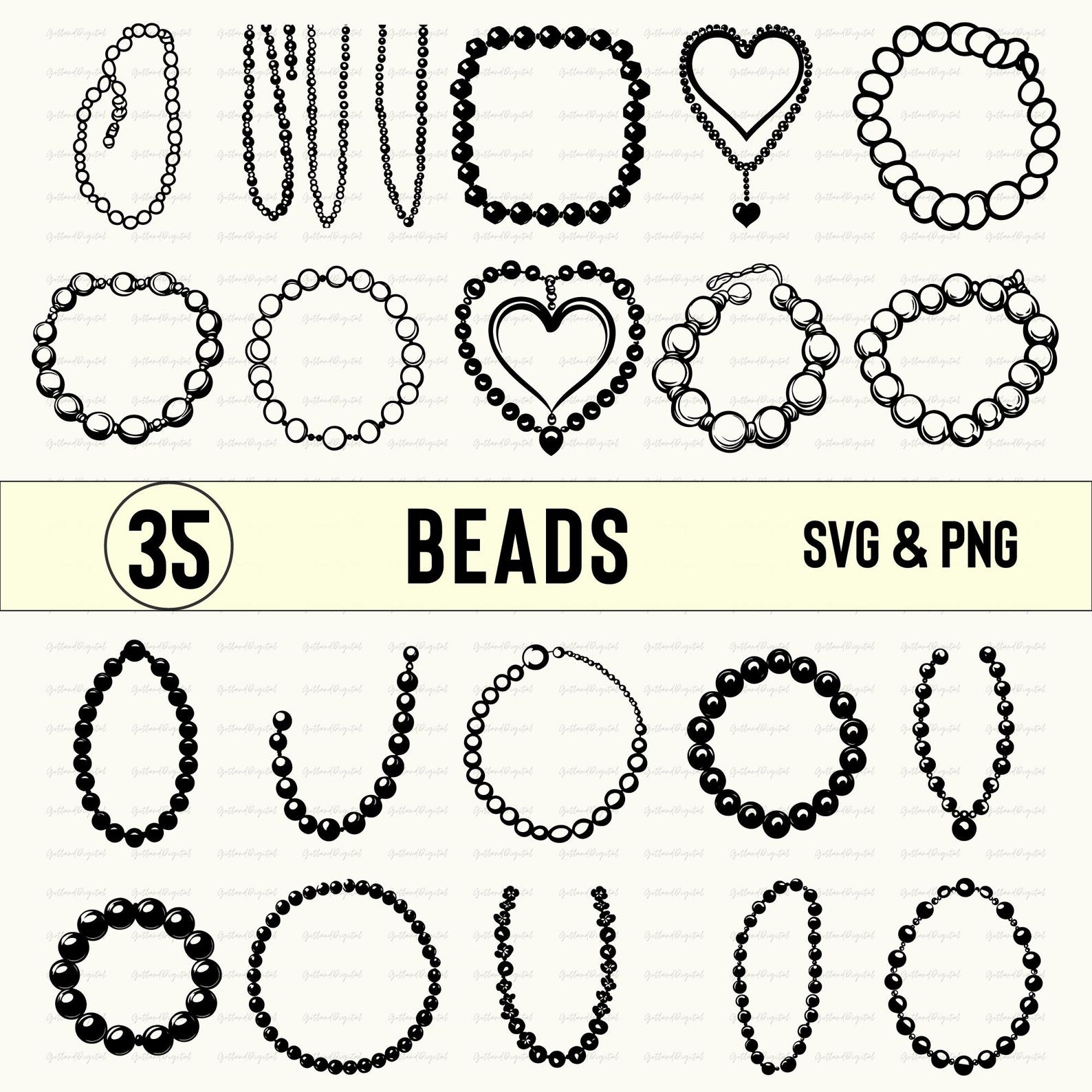 Beads SVG Bundle: Jewelry Design Clipart (PNG, Vector) - Etsy
