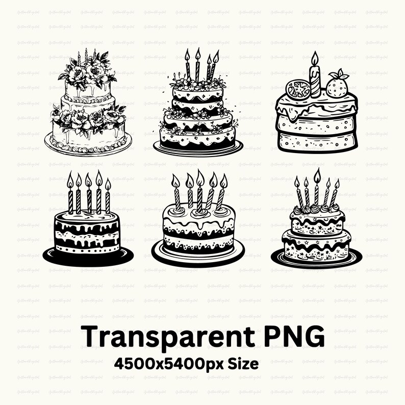 Birthday Cake Svg Png Bundle, Birthday Cake Clipart, Birthday Cake ...