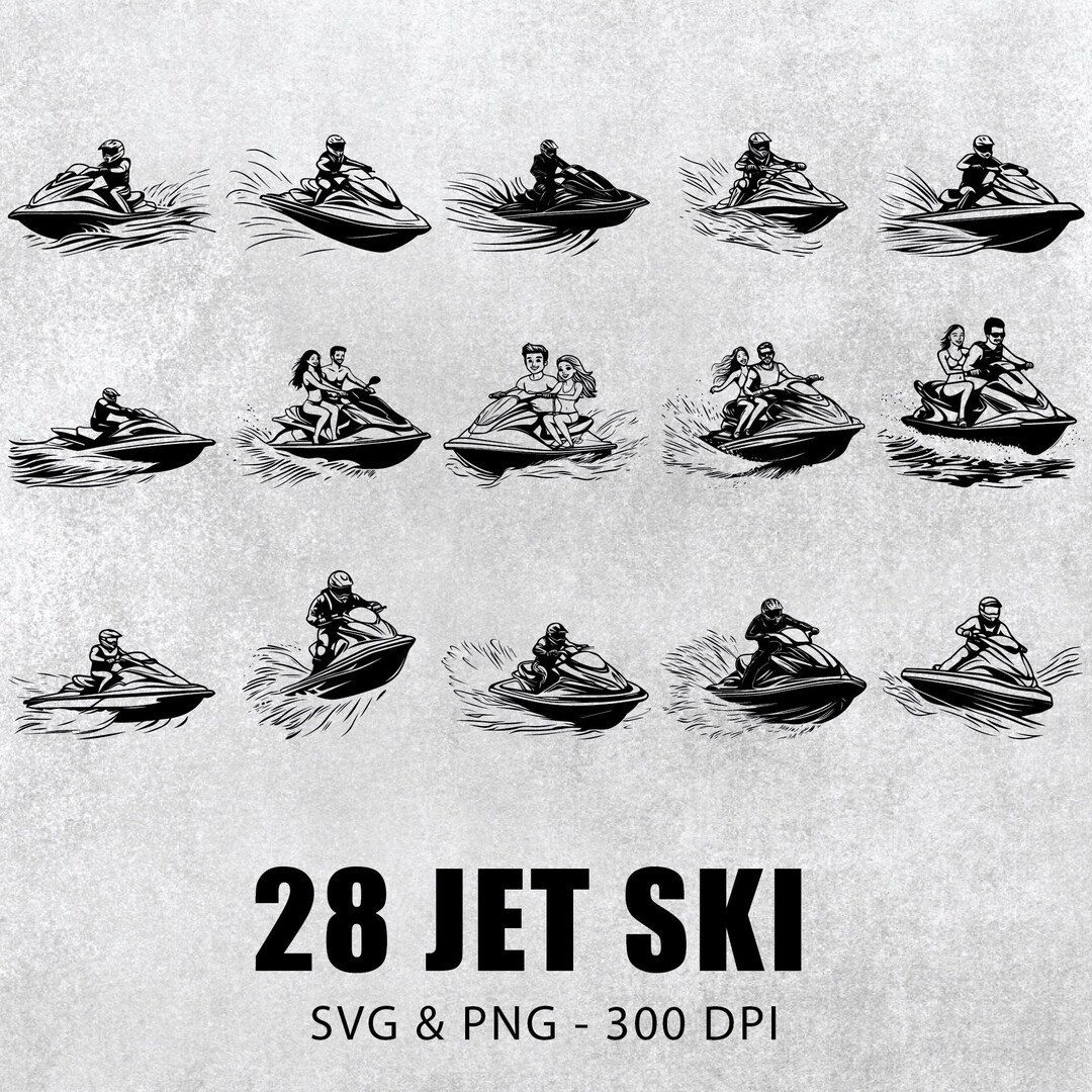 Jet Ski Svg Bundle, Jet Ski Svg Vector Set, Jet Ski Clipart, Jet Ski ...
