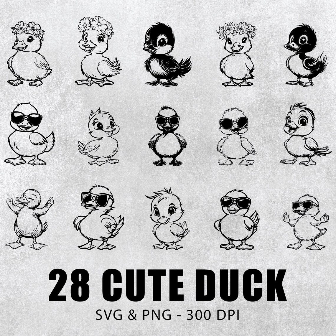Cute Duck Svg Bundle, Cute Duck Vector Set, Cute Duck Clipart, Cute ...