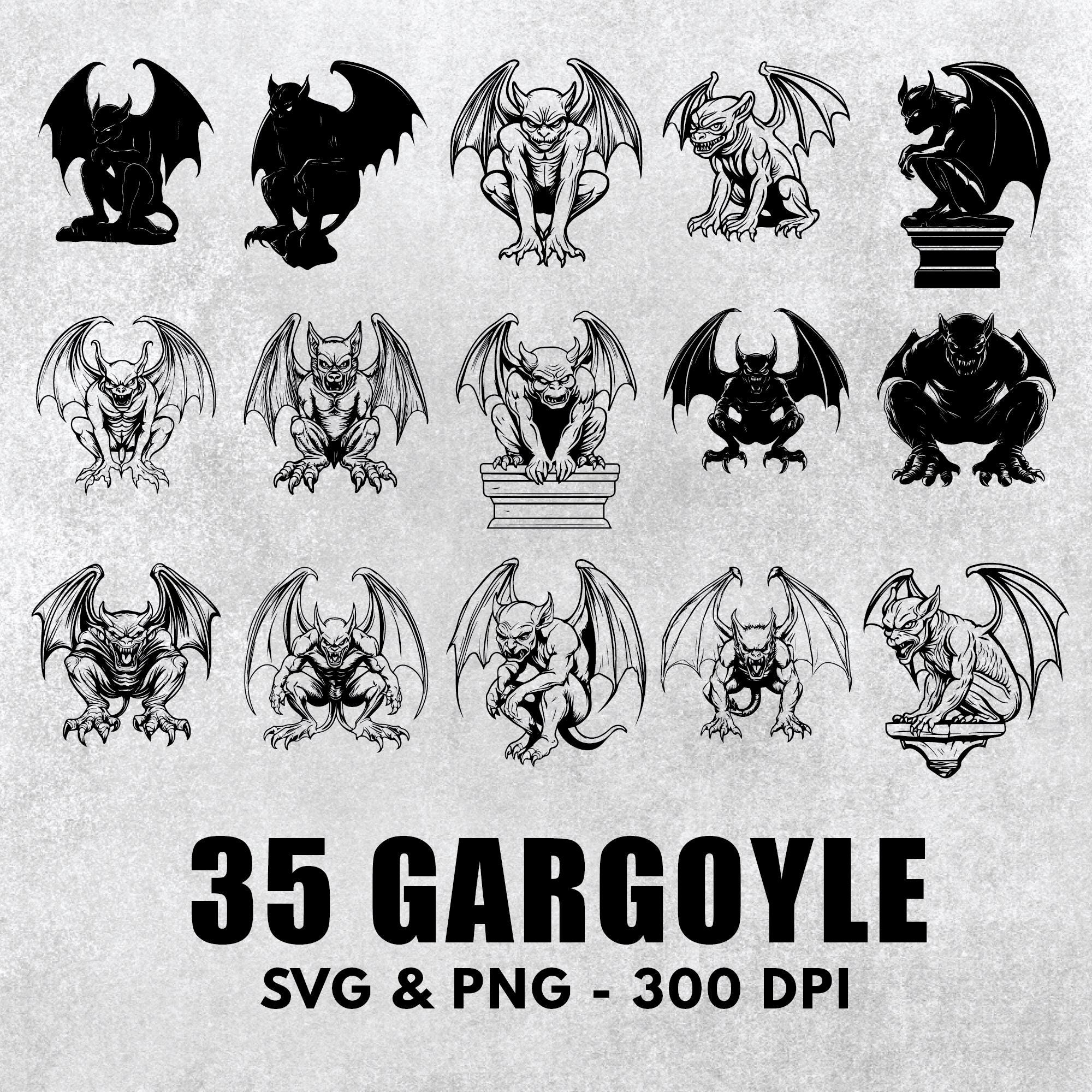 Gargoyle Svg Bundle, Gargoyle Svg Vector Set, Gargoyle Clipart, Gargoyle Decal, Gargoyle Art Png ...