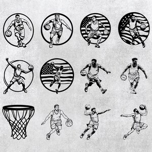 Basketball SVG PNG Bundle: Clipart Silhouette Designs (cut Files) - Etsy