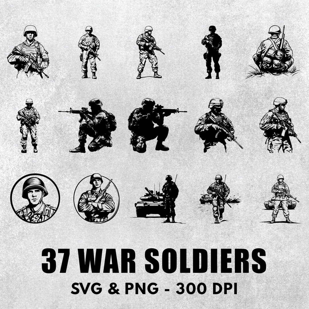 War Soldiers Svg Png Bundle, War Soldiers Silhouette, War Soldiers ...
