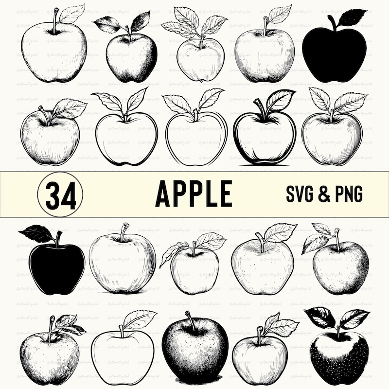 Apple Svg - Etsy