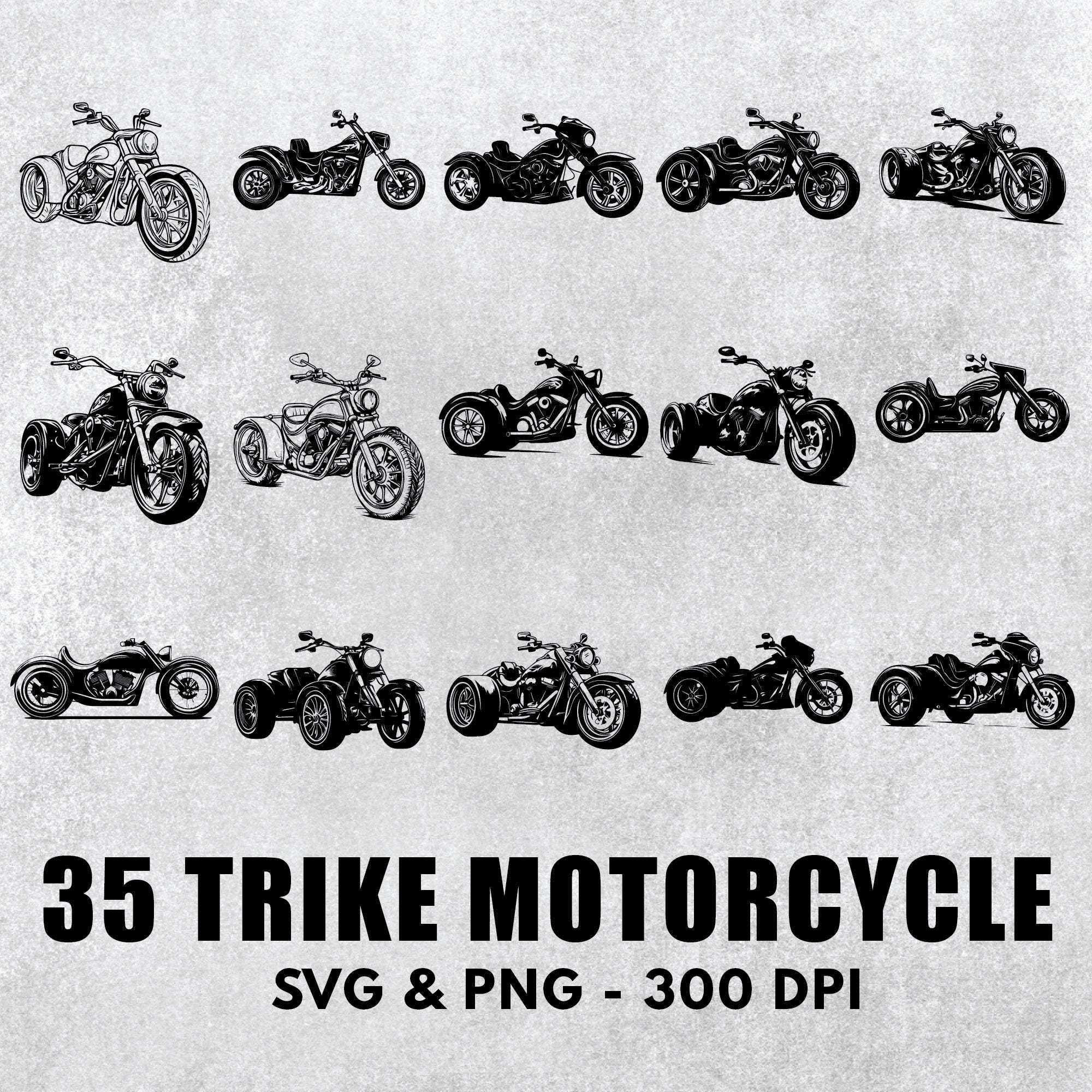 Trike Motorcycle Svg Bundle, Trike Motorcycle Silhouette Set, Trike ...