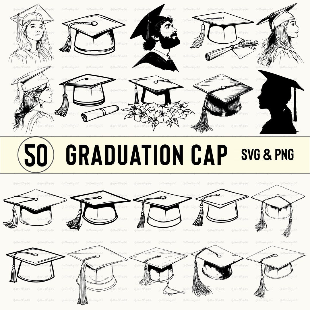 Graduation Cap SVG PNG, Graduation Cap Clipart, Graduation Cap ...