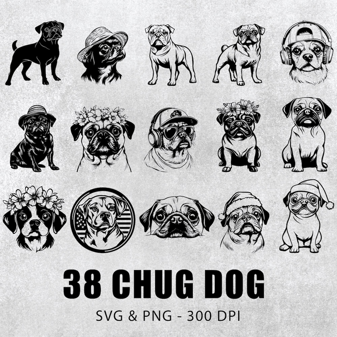 Chug Dog Silhouette Bundle, Chug Dog Vector Set Svg, Chug Dog Clipart ...