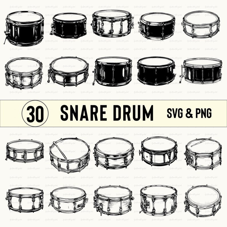 Snare Drum Svg Bundle, Snare Drum Silhouette, Snare Drum Clipart, Snare ...