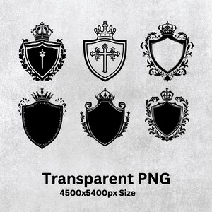 Royal Shield SVG Bundle: Vector Clipart Decal (PNG, SVG) - Etsy