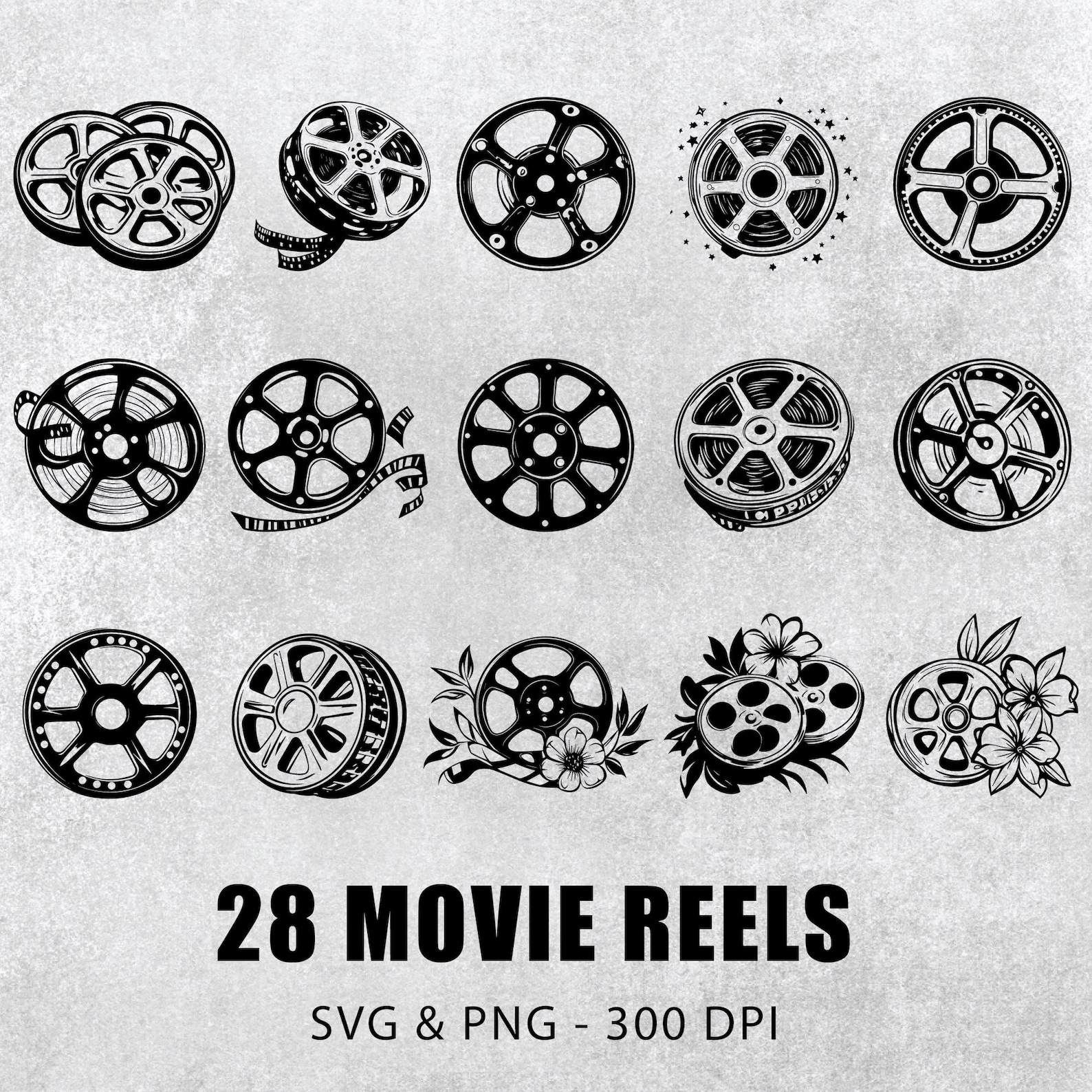 Movie Reels Svg Png Bundle, Movie Reels Silhouette, Movie Reels Clipart ...