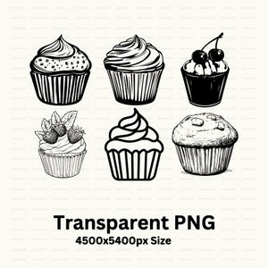 Muffin Clipart: Silhouette Vector Designs (SVG, PNG) - Etsy
