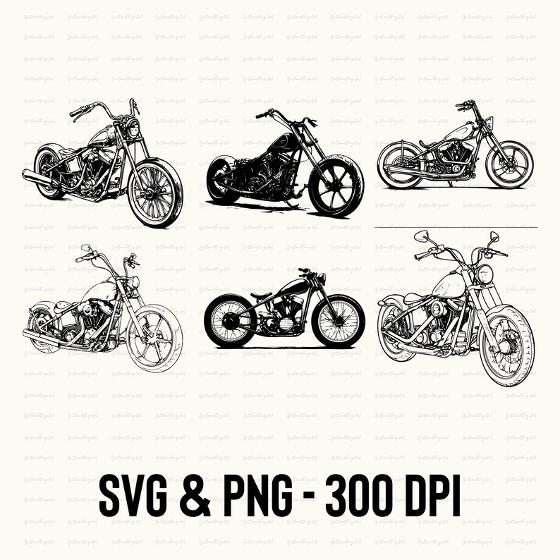 Chopper Bike Svg Png, Chopper Bike Clipart, Chopper Bike Silhouette ...