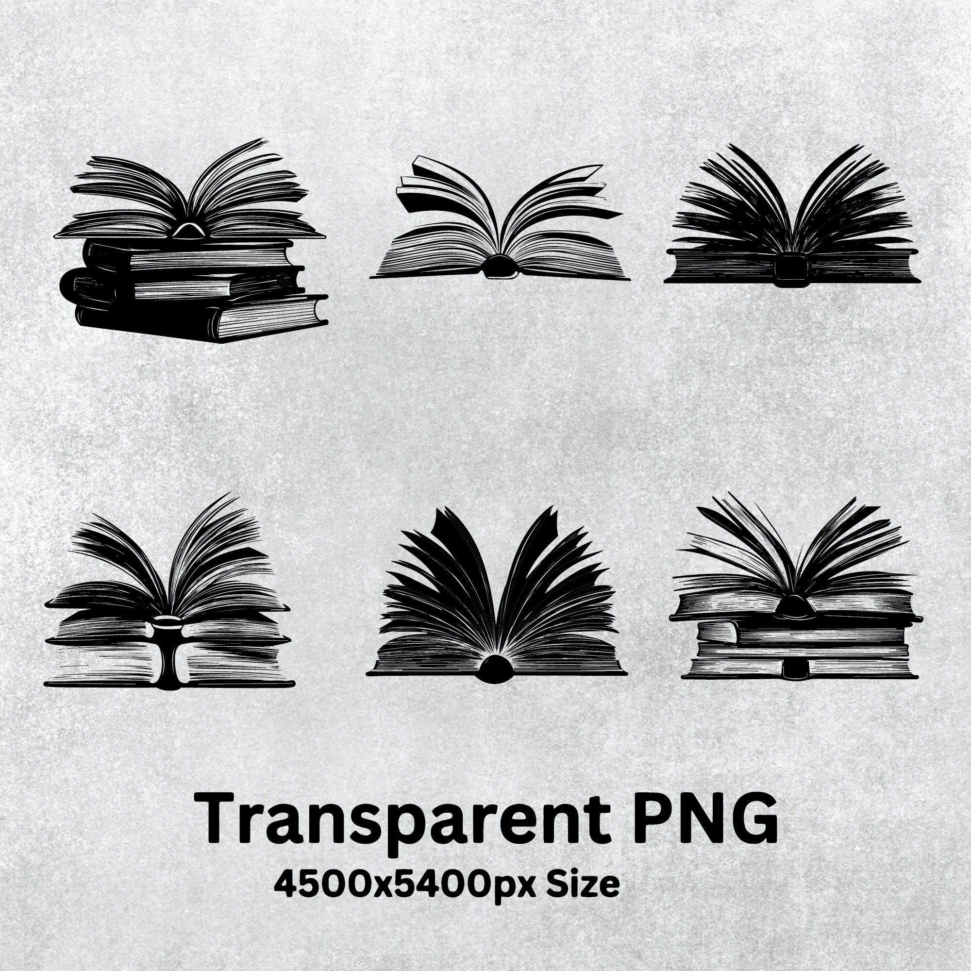 Open Books Svg Bundle, Open Books Silhouette, Open Books Clipart, Open ...