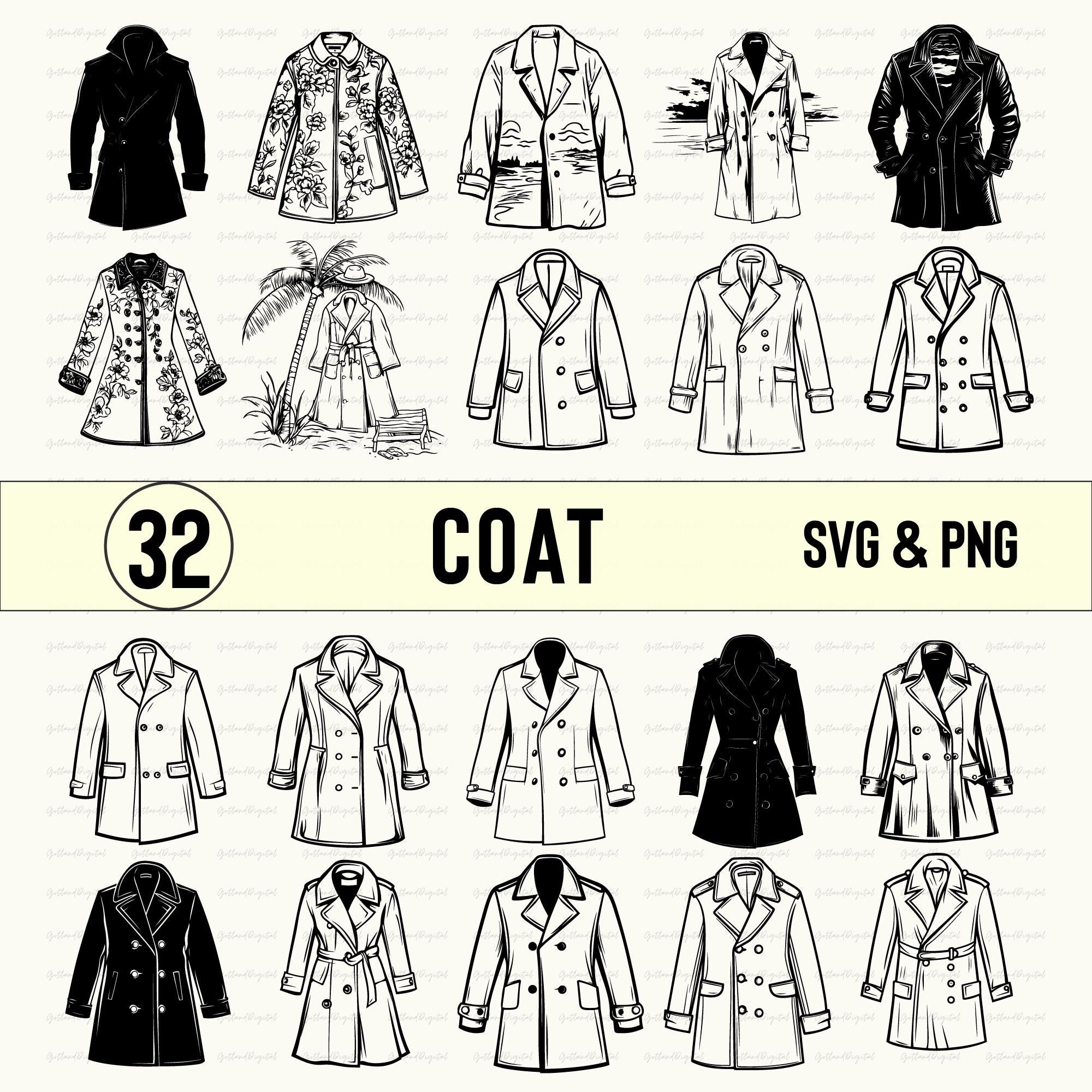 Coat Svg Png, Coat Silhouette, Coat Clipart, Coat Vector, Coat Cut File ...