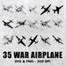 War Airplane SVG Bundle: Silhouette Clipart, Decal Designs (PNG, Vector ...