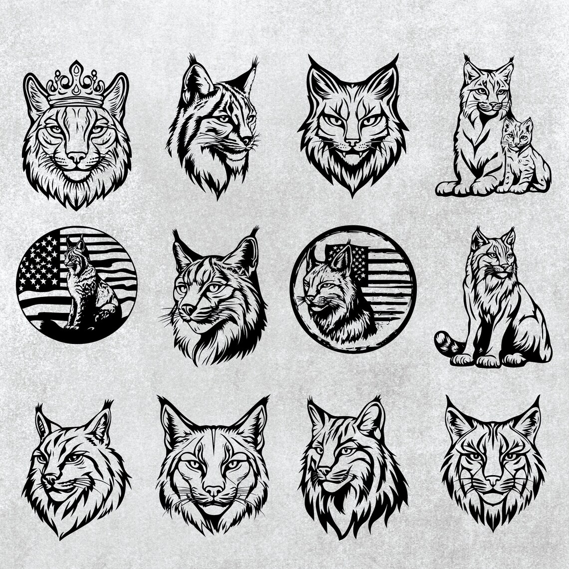 Lynx Svg Bundle, Lynx Silhouette, Lynx Clipart, Lynx Vector, Lynx Png ...