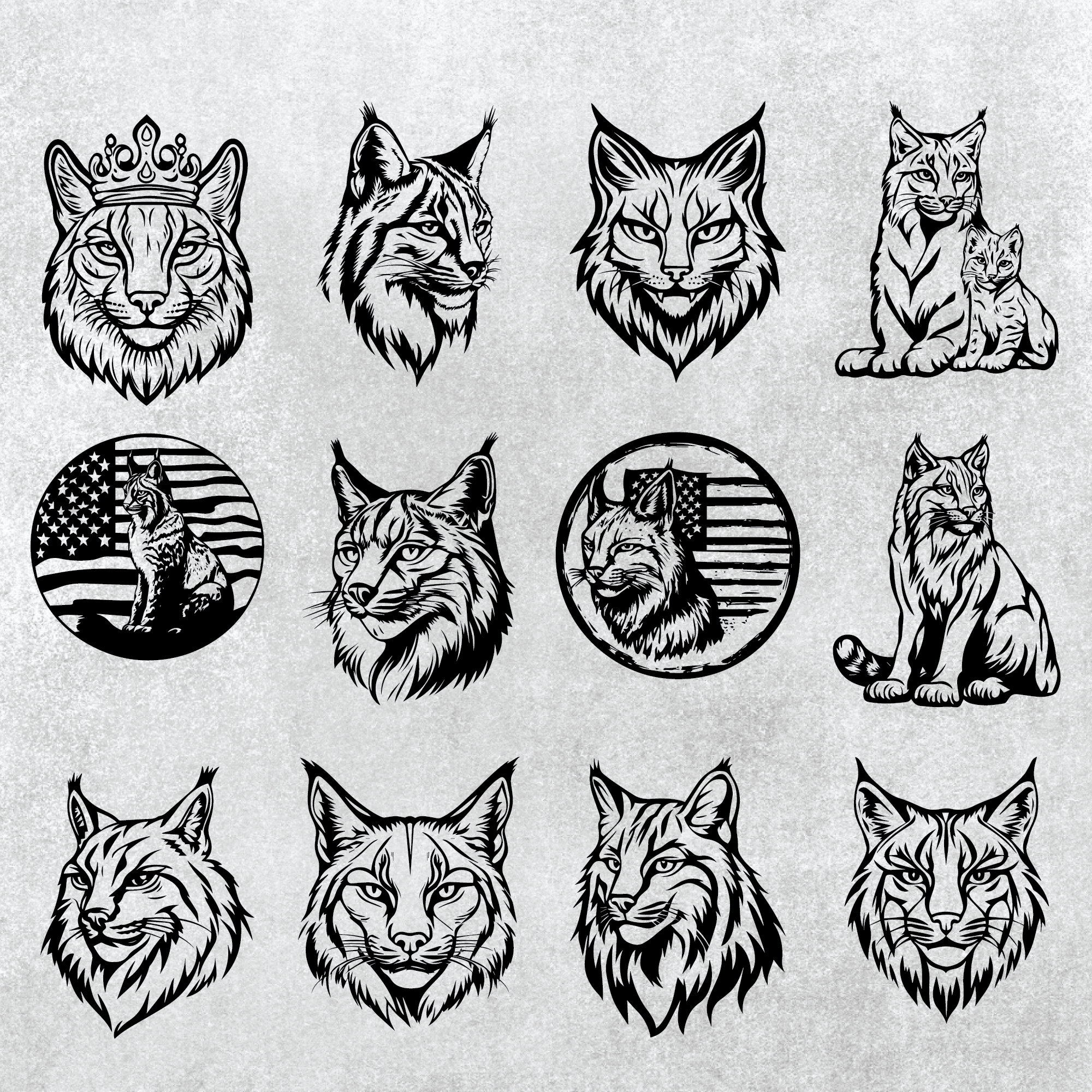 Lynx Svg Bundle, Lynx Silhouette, Lynx Clipart, Lynx Vector, Lynx Png ...