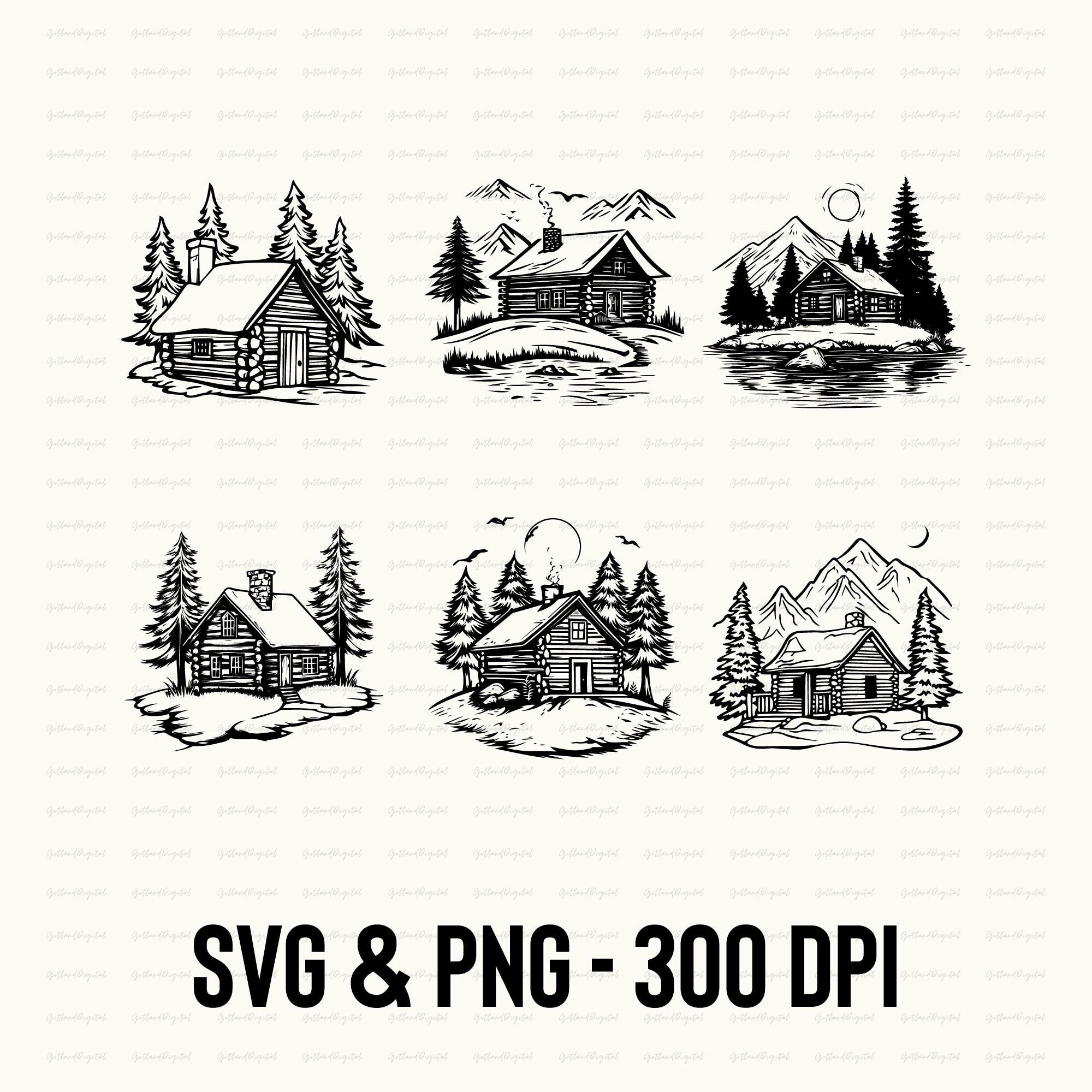 Log Cabin Svg Png, Log Cabin Clipart, Log Cabin Silhouette, Log Cabin ...