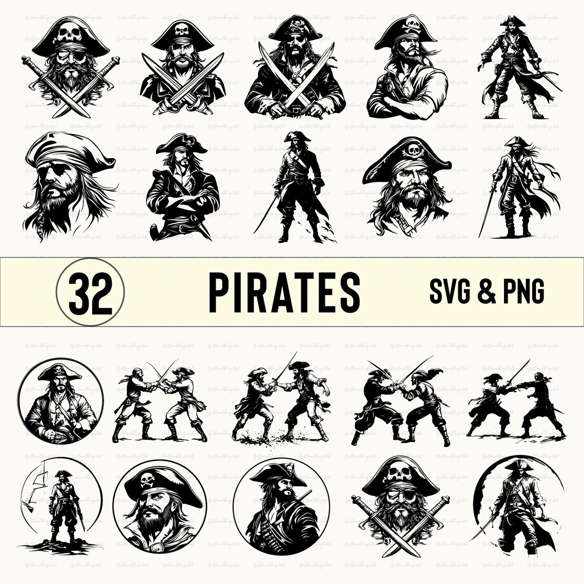 Pirates SVG PNG Bundle, Pirates Clipart, Pirates Silhouette, Pirates ...
