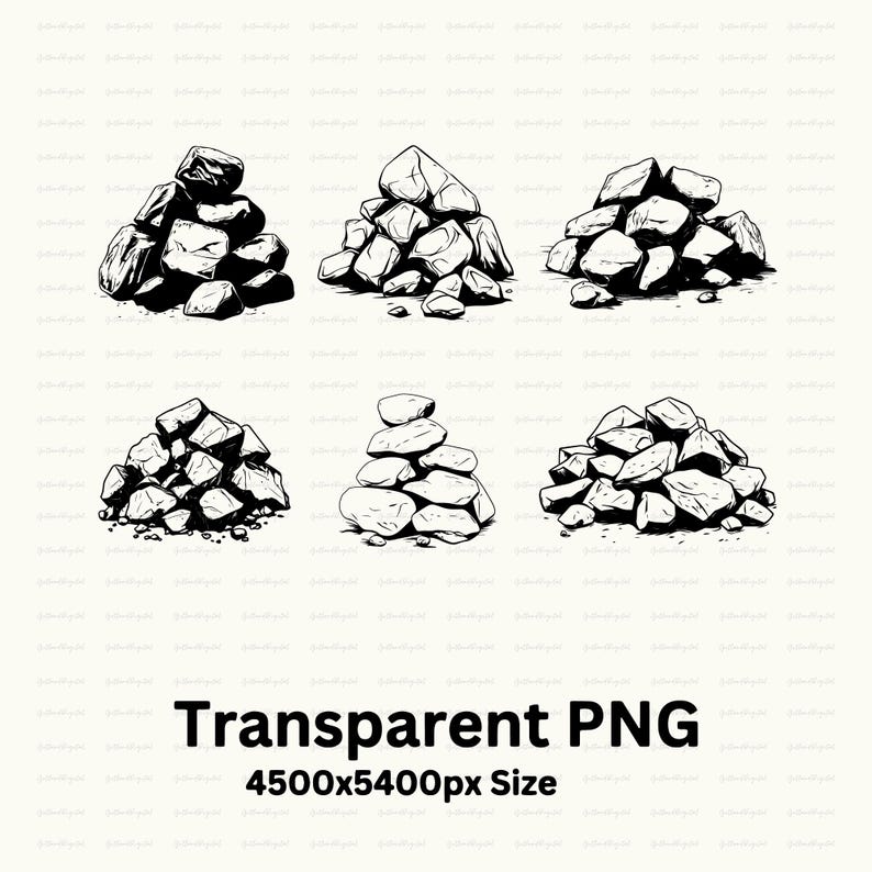 Pile of Rocks Clipart: SVG, PNG, Vector Cut File - Etsy