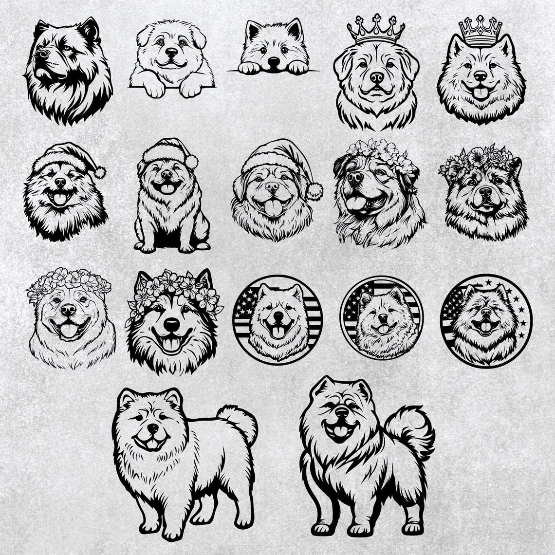 Chow Chow SVG Bundle: Vector Clipart, Decal, Logo (PNG) - Etsy