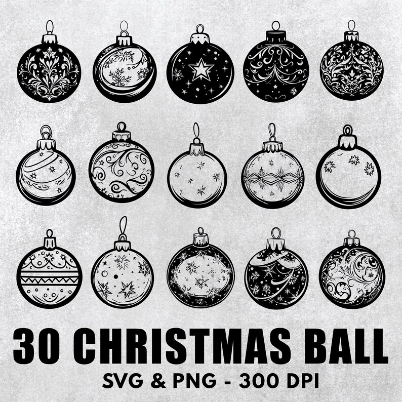 Christmas Ball Svg Bundle, Christmas Ball Silhouette, Christmas Ball ...