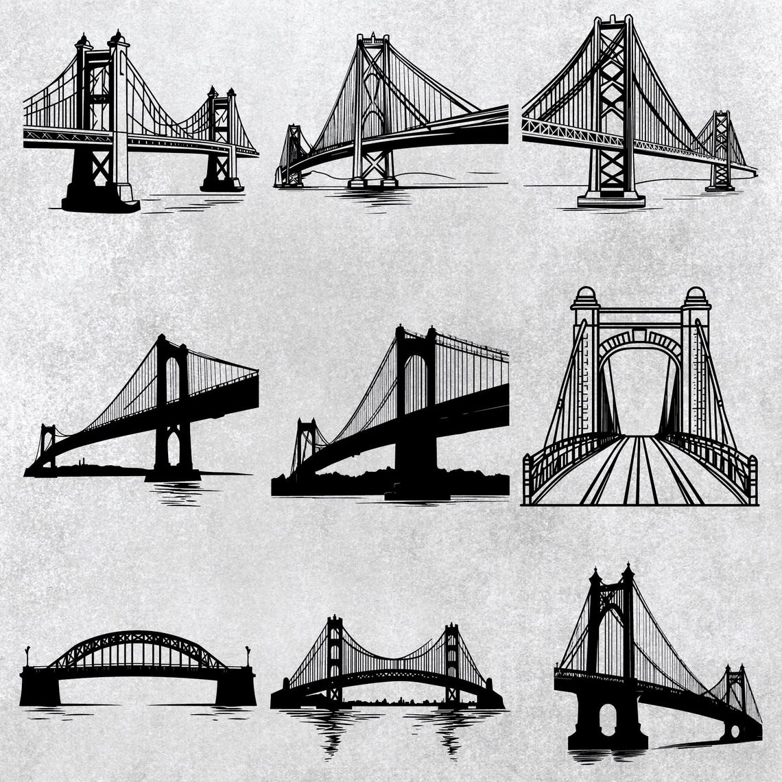 Bridge Svg Bundle, Bridge Silhouette, Bridge Clipart, Bridge Vector ...