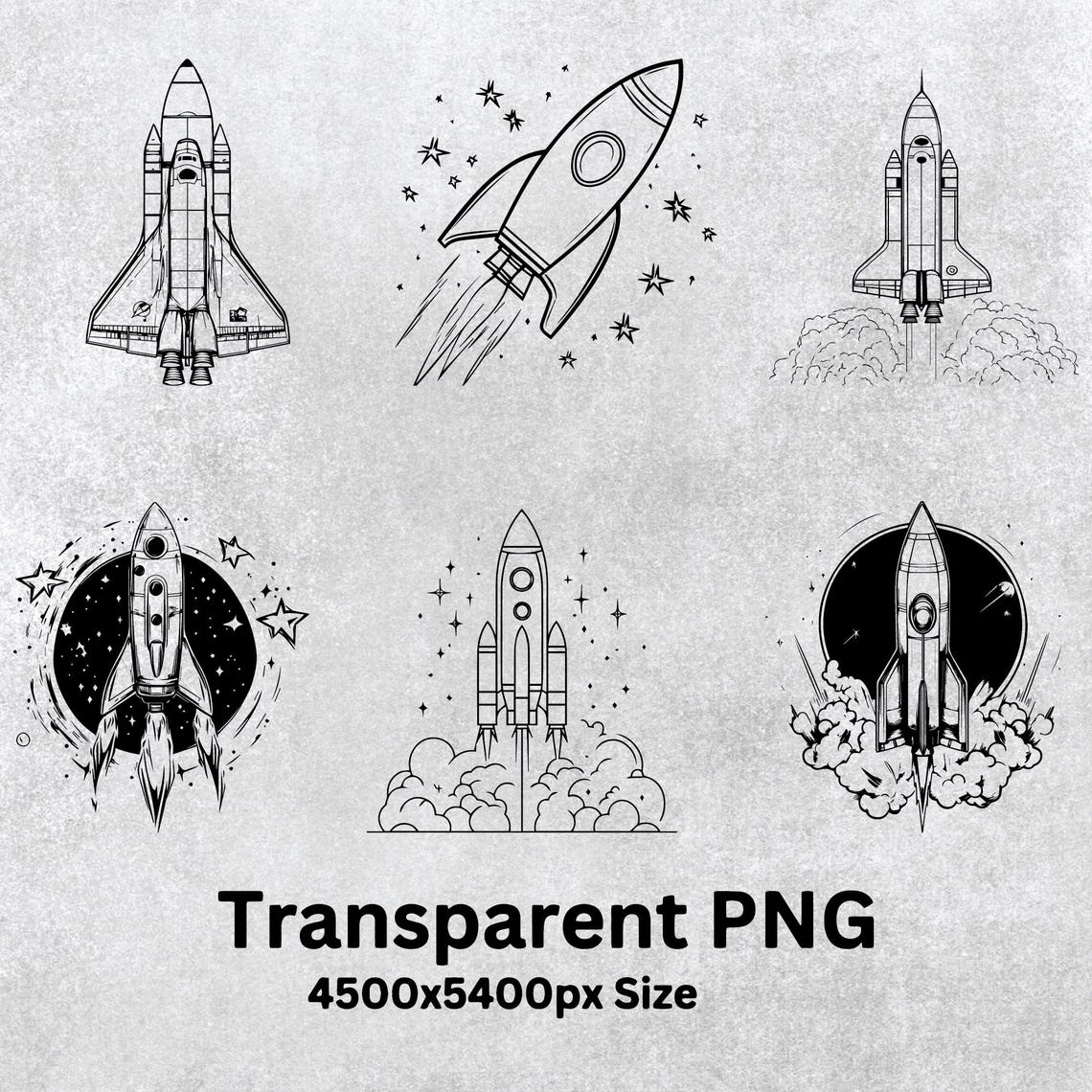 Space Rocket Clipart: SVG PNG Cut Files, Rocket Decal Set - Etsy