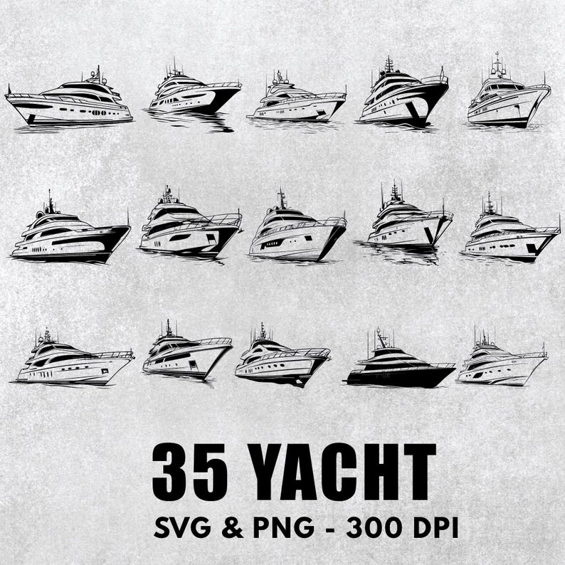 Yacht Svg Bundle, Yacht Vector Set, Yacht Clipart, Yacht Decal, Yacht ...
