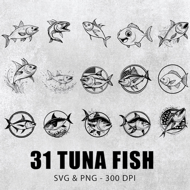 Tuna Fish Svg Png Bundle, Tuna Fish Vector, Tuna Fish Clipart, Tuna ...