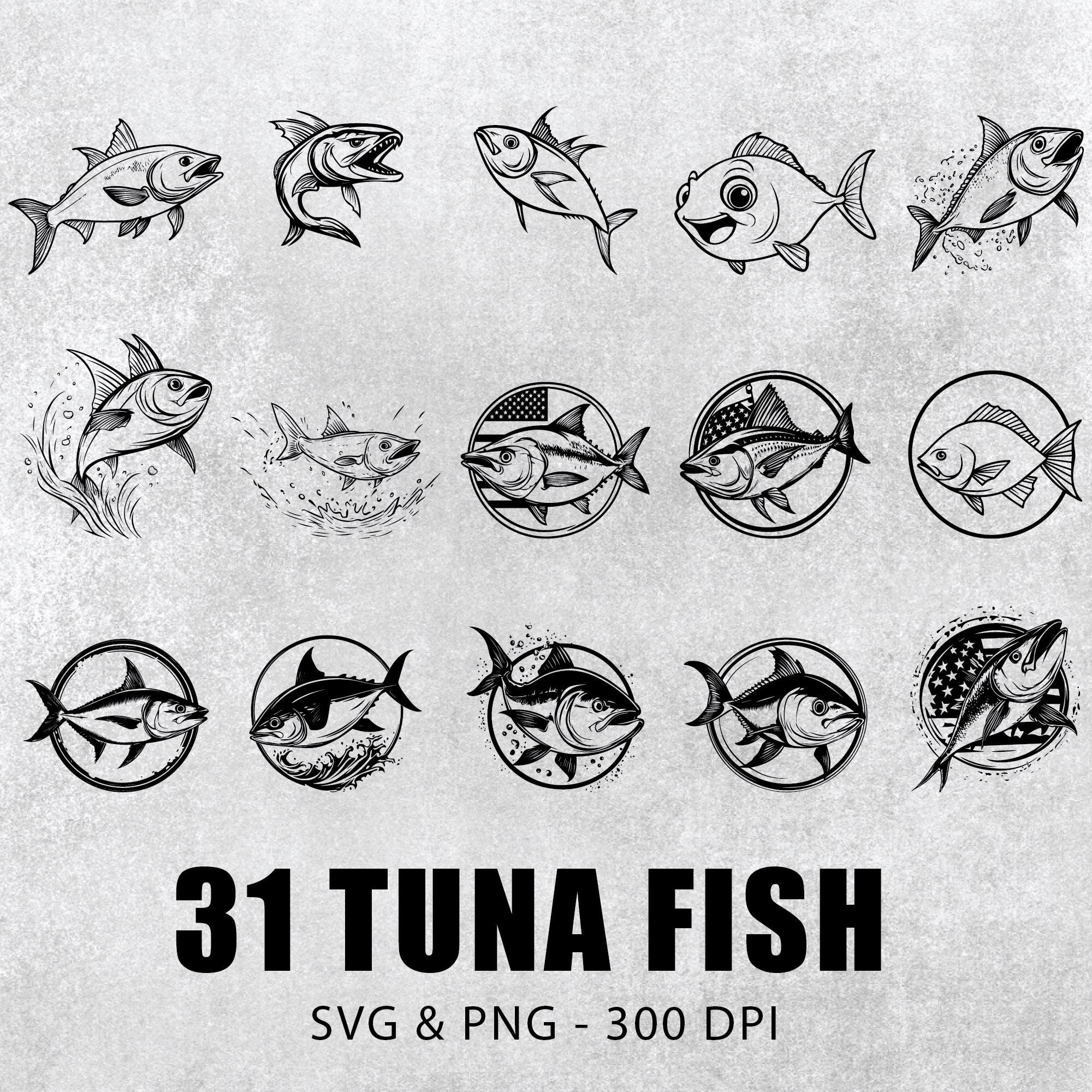 Tuna Fish Svg Png Bundle, Tuna Fish Vector, Tuna Fish Clipart, Tuna ...