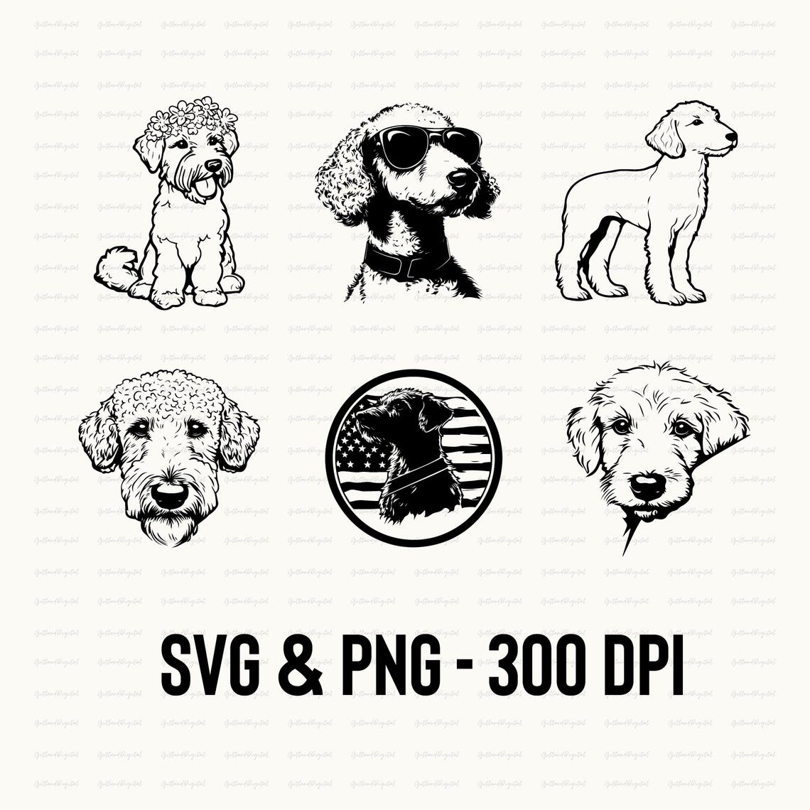 Bedlington Terrier Svg Bundle, Bedlington Terrier Silhouette ...