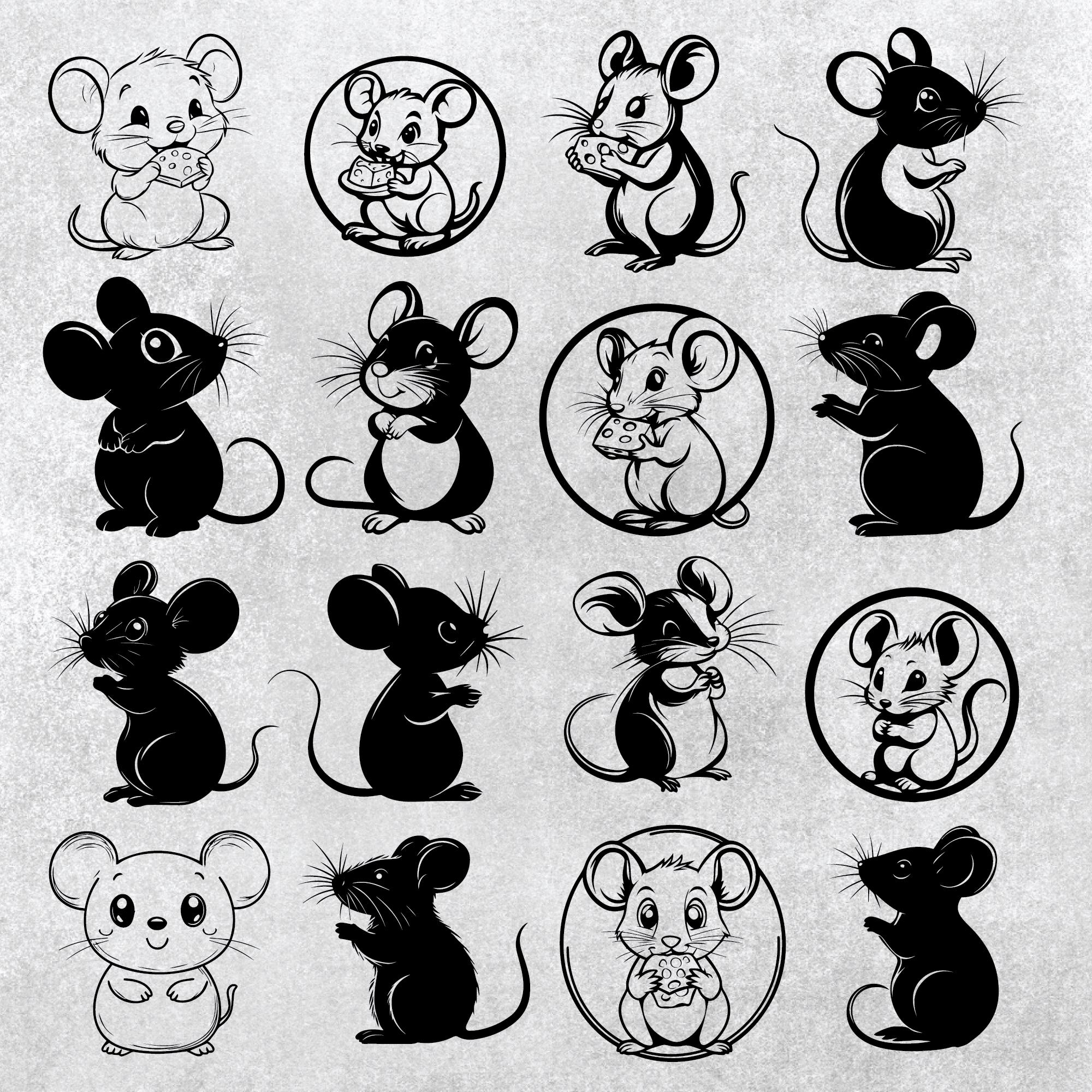 Cute Mouse Svg Bundle, Cute Mouse Silhouette Png, Cute Mouse Clipart ...