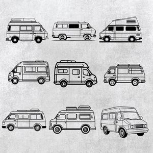 Van SVG Bundle: Silhouette Clipart Vector (PNG, Cricut Files) - Etsy