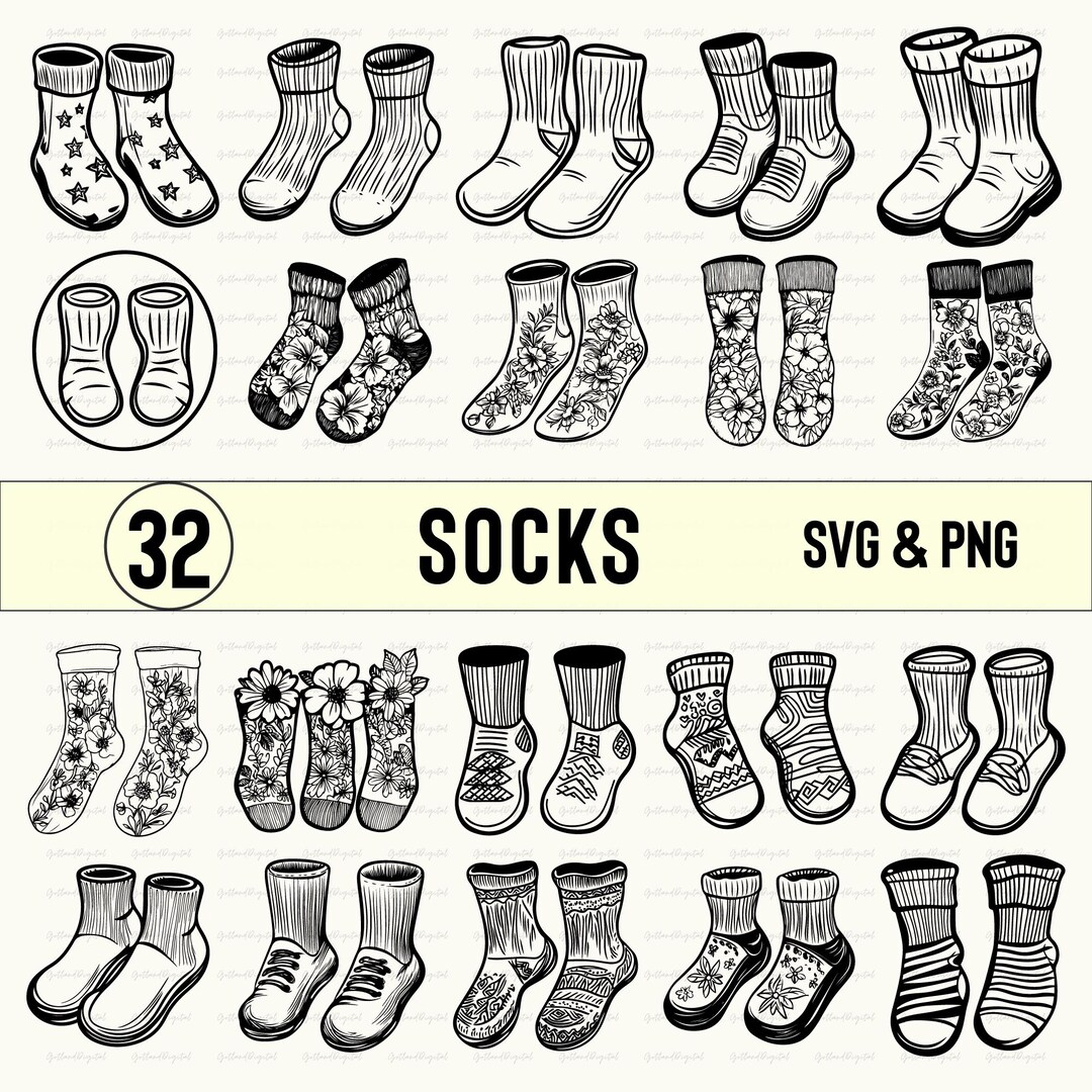 Socks Svg Png, Socks Clipart, Socks Silhouette, Socks Vector, Socks Cut ...