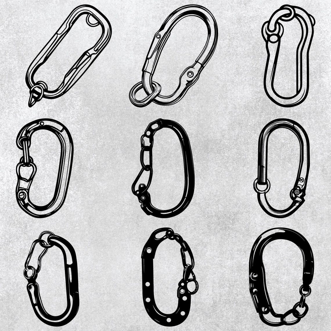 Carabiner Svg Png Bundle, Carabiner Clipart, Carabiner Silhouette ...